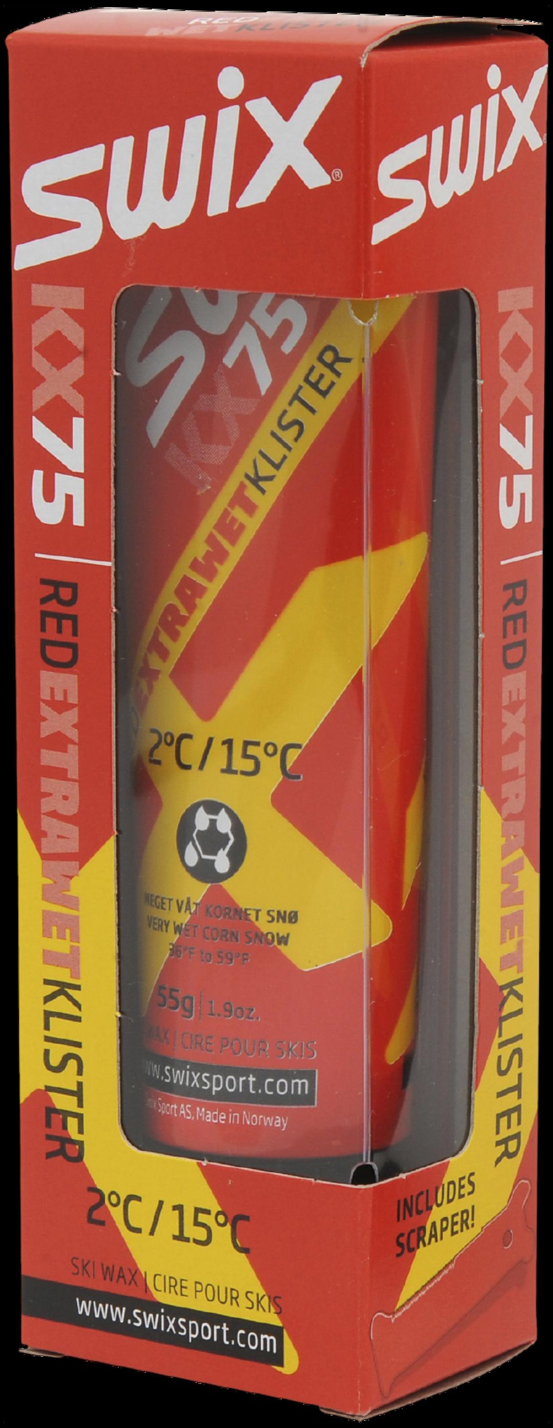 Swix KX75 RÖD Extra Wet +2C/+12C ,55g klistervalla Röd | INTERSPORT
