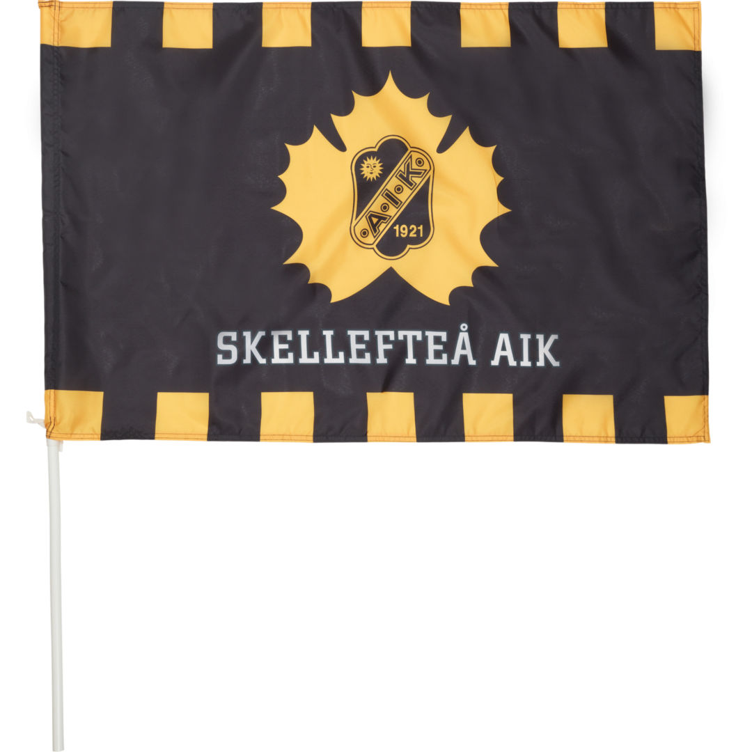 Skellefteå AIK Flagga med pinne 60x90 Svart | INTERSPORT