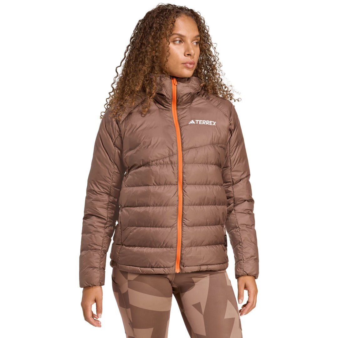 adidas Terrex Xperior CLIMAWARM+ Down Hooded W dunjacka Brun | INTERSPORT
